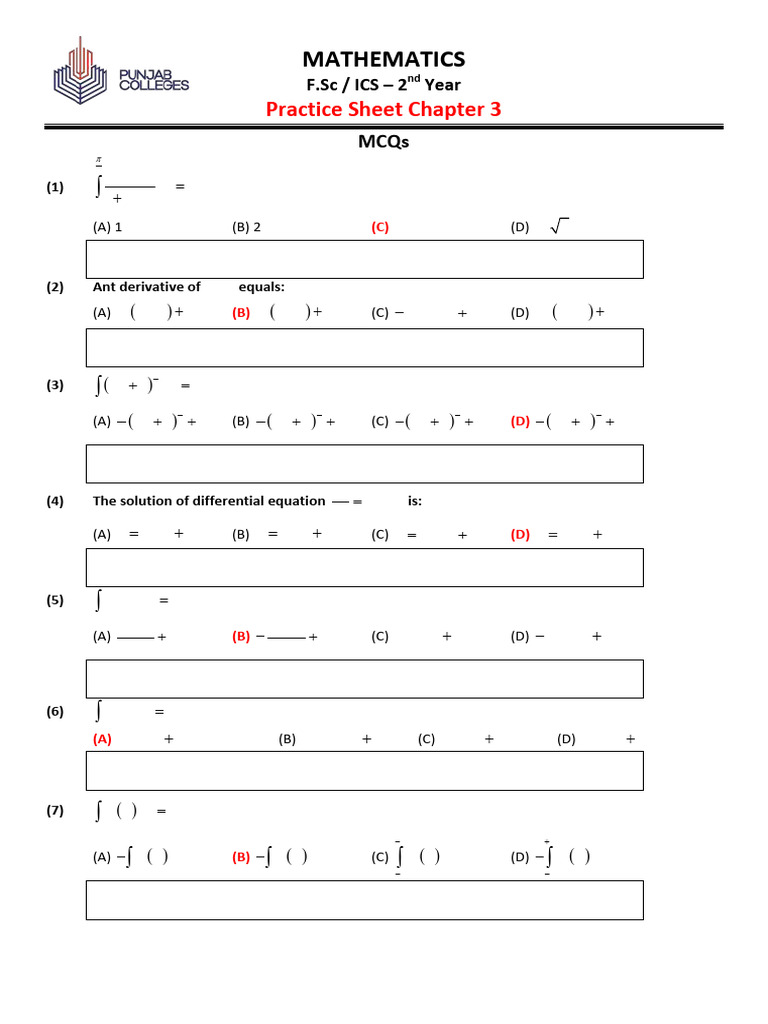 Math Practice Sheet P-2-Ch.3 | PDF | Differential Calculus | Geometry