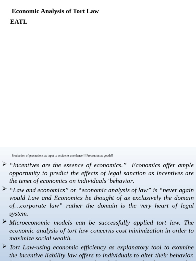 Economic Efficiency in Tort Law | PDF | Legal Liability | Economics