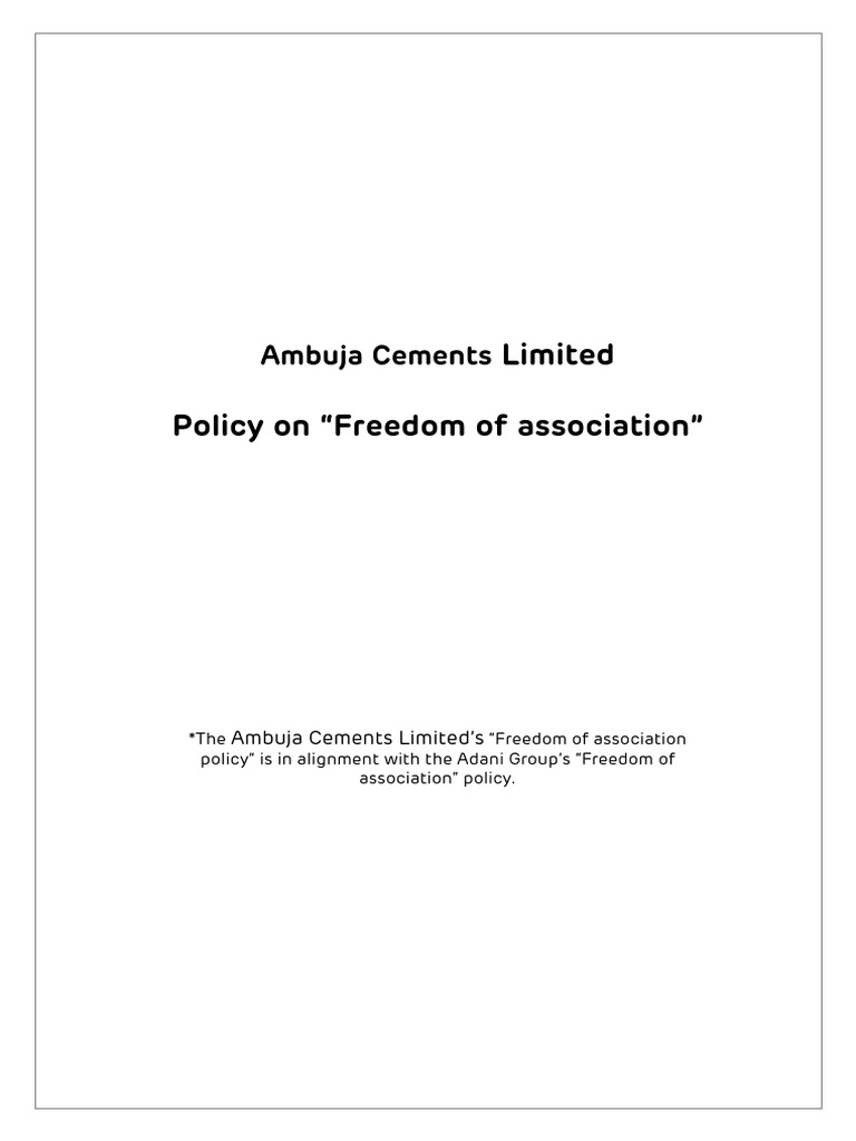Policy Freedom of Association | PDF | Freedom Of Association | Rights