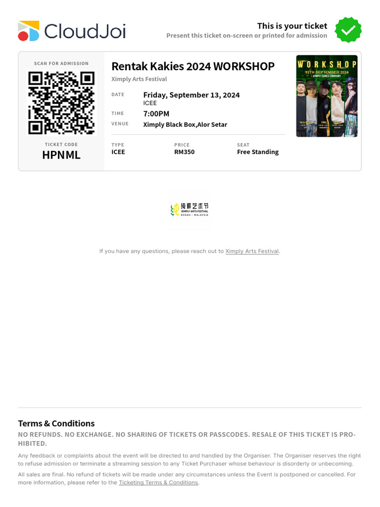 Rentak Kakies 2024 Workshop Ticket | PDF