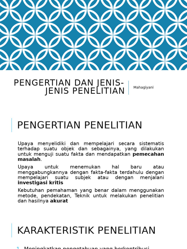 Pengertian Dan Jenis-Jenis Penelitian (Autosaved) | PDF