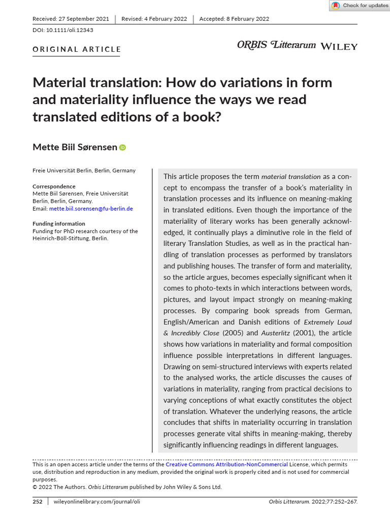 Material Translation | PDF | Translations | Page Layout