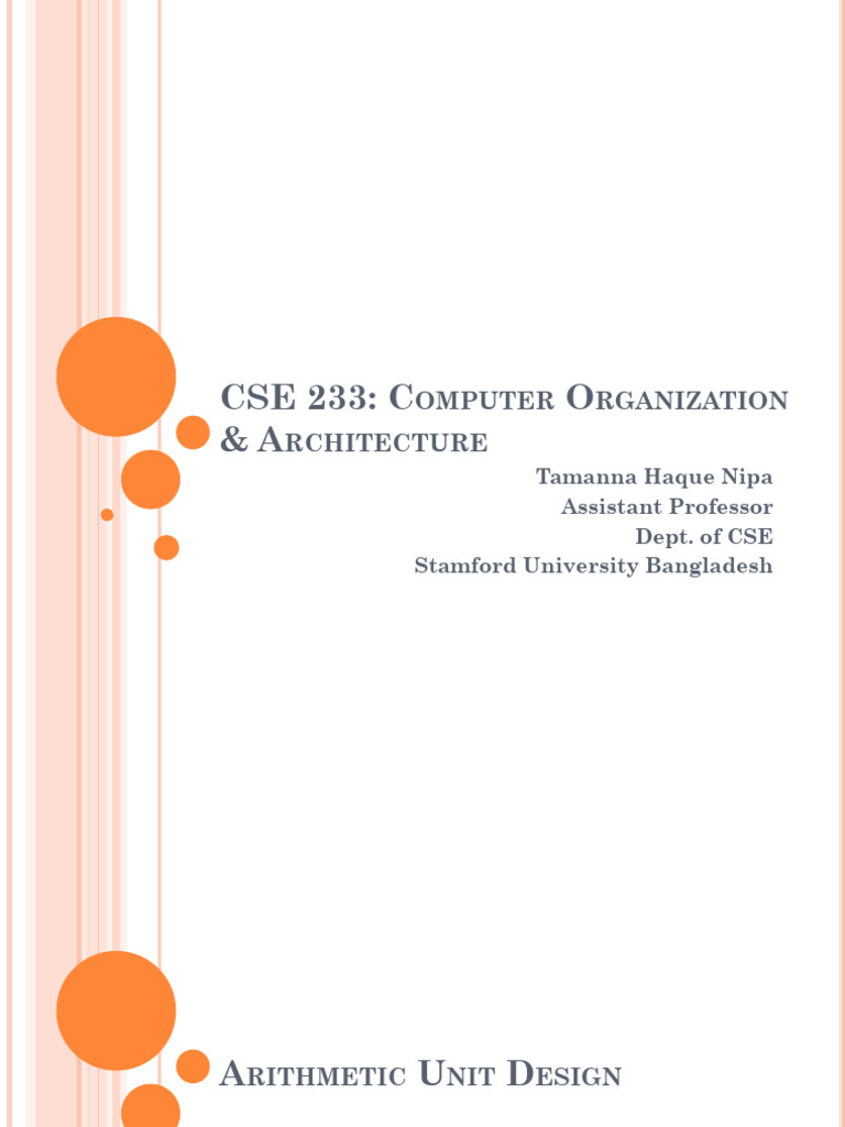 COA Lec - ALU+Status Register | PDF | Electronic Circuits | Computer Engineering
