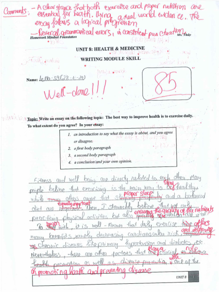 Lê Na - Writing Module Skills Unit 8 - Ms. Thúy | PDF