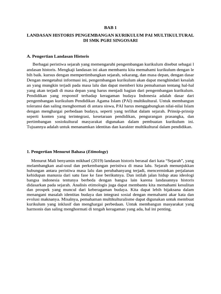 Pengembangan Kurikulum Pai Multikultural | PDF