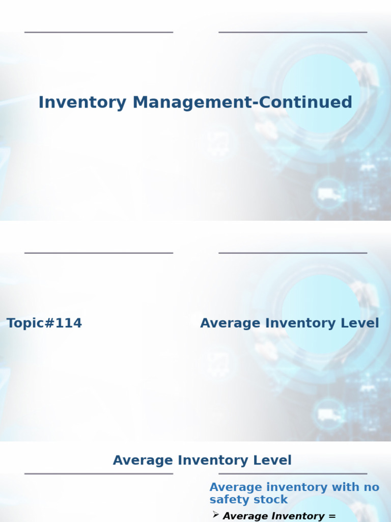 MGT713 VU Module 09 Inventory Management Continued | PDF | Standard Deviation | Financial Economics