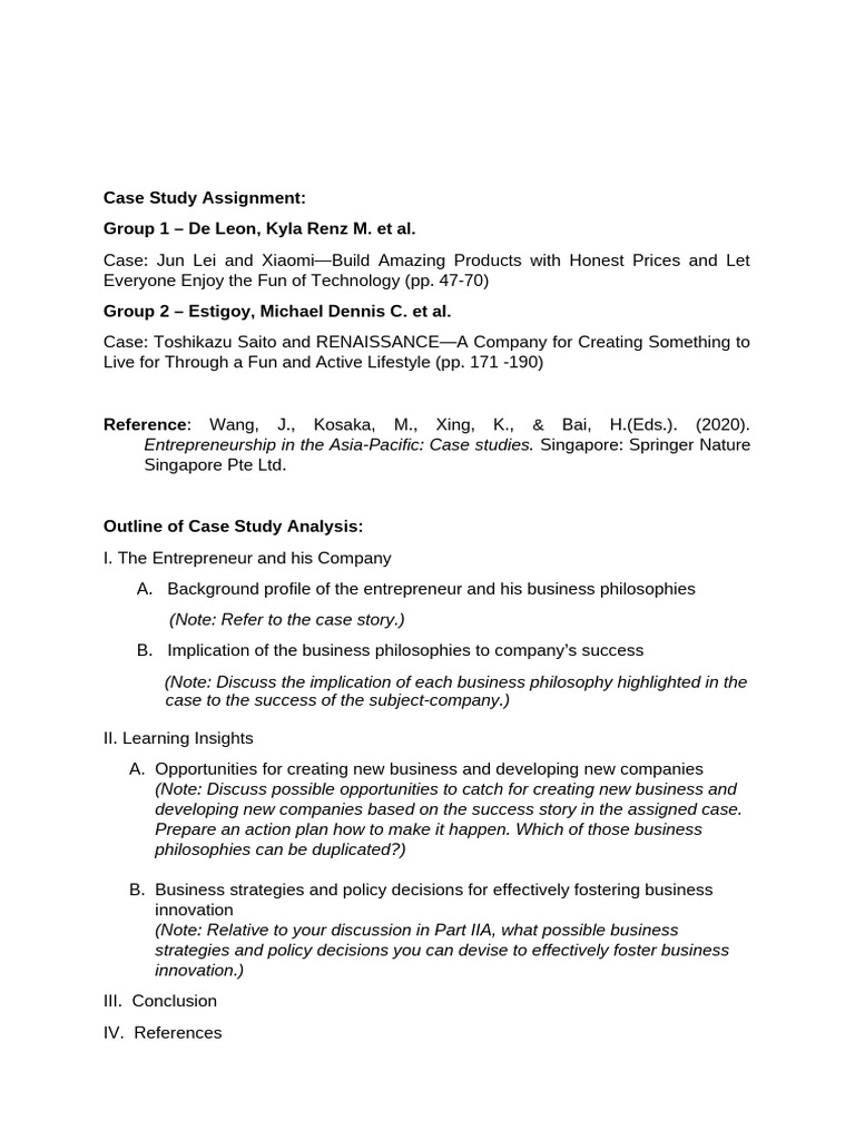 Case Study Assignment | PDF