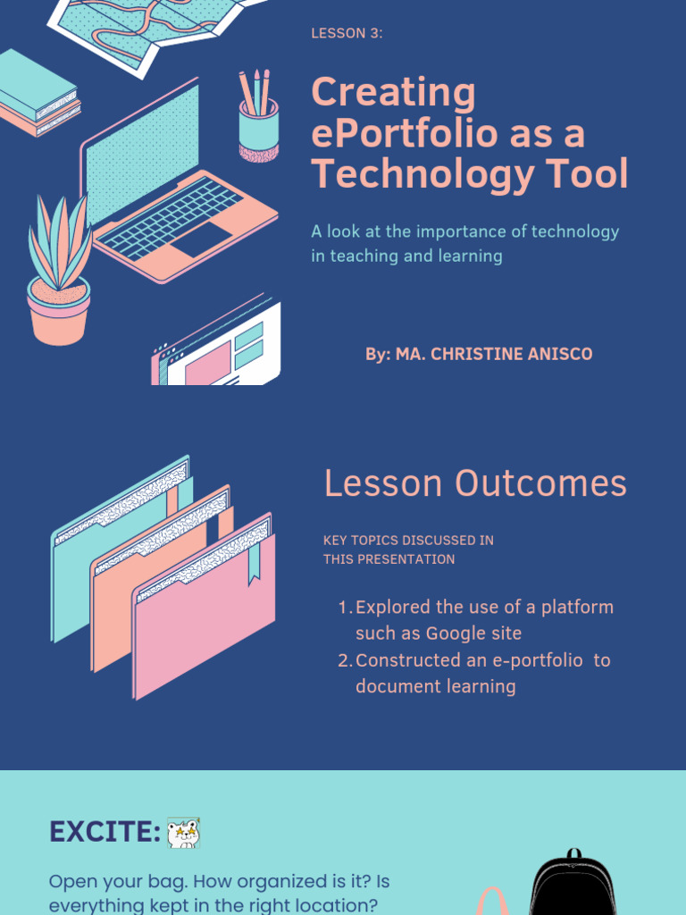 Technology in Education Technology Presentation in Blue Peach ...