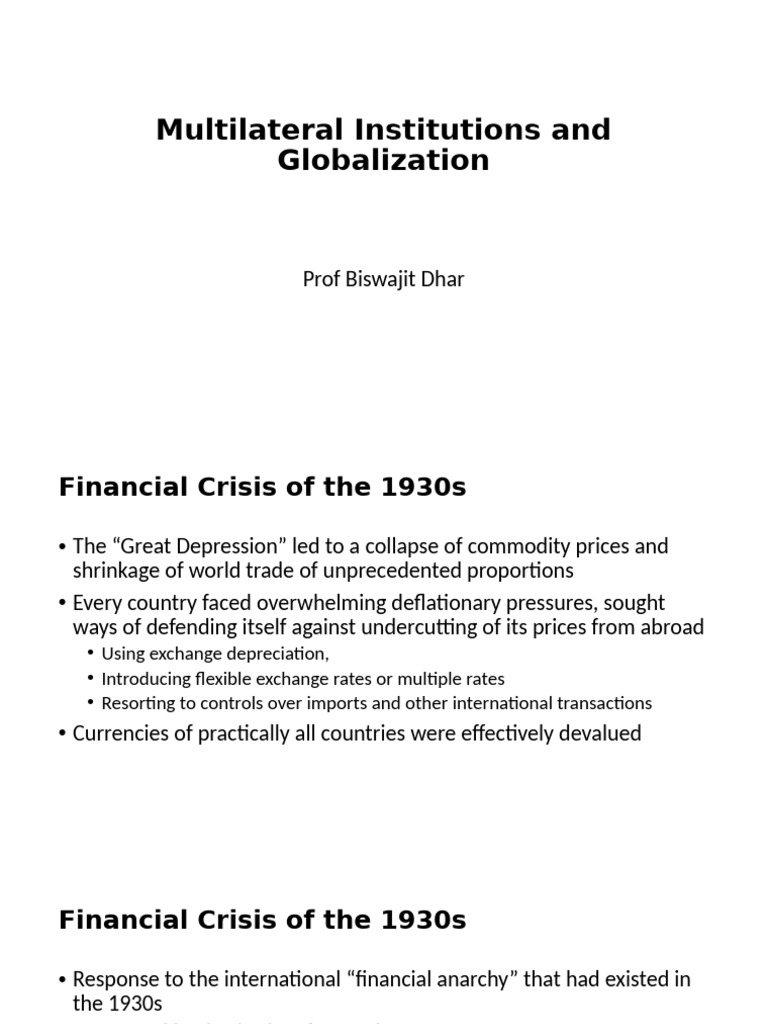 Lecture II - Multilateral Institutions and Globalization | PDF | World ...