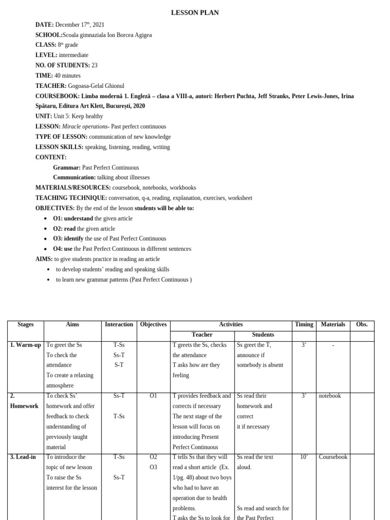 2 Lesson Plan 8th Grade | PDF | Linguistics | Human Communication