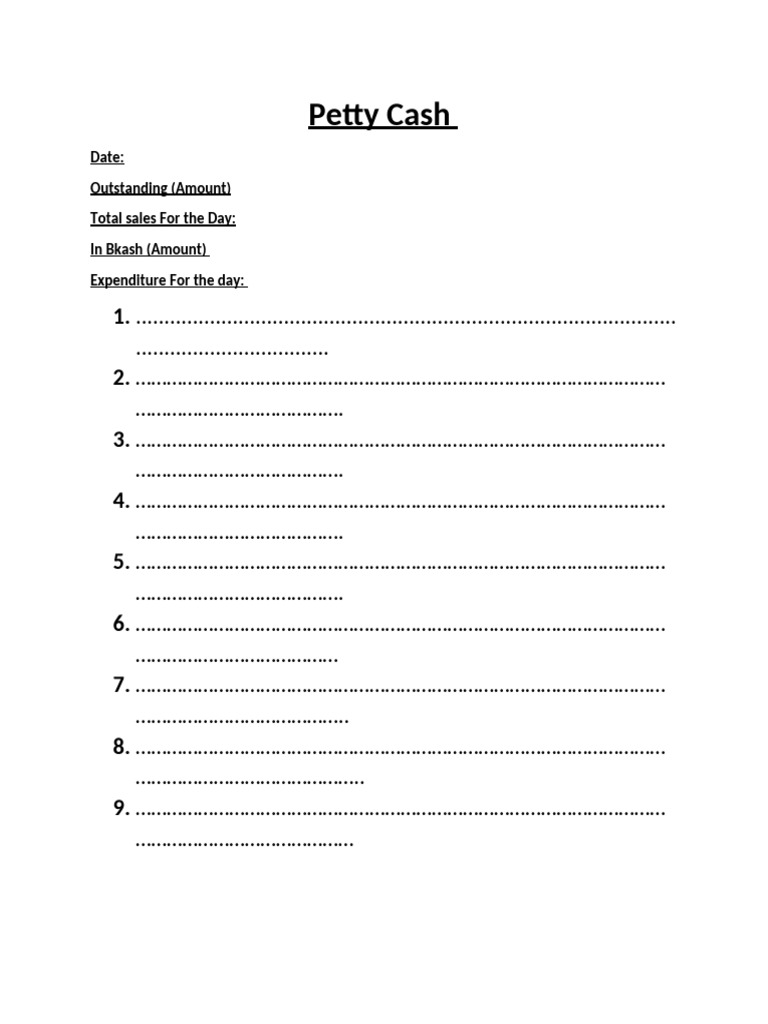 Petty Cash | PDF