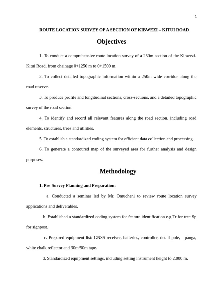 ROUTE LOCATION SURVEY OF A SECTION OF KIBWEZI-Kitui Road Task 6 Final ...