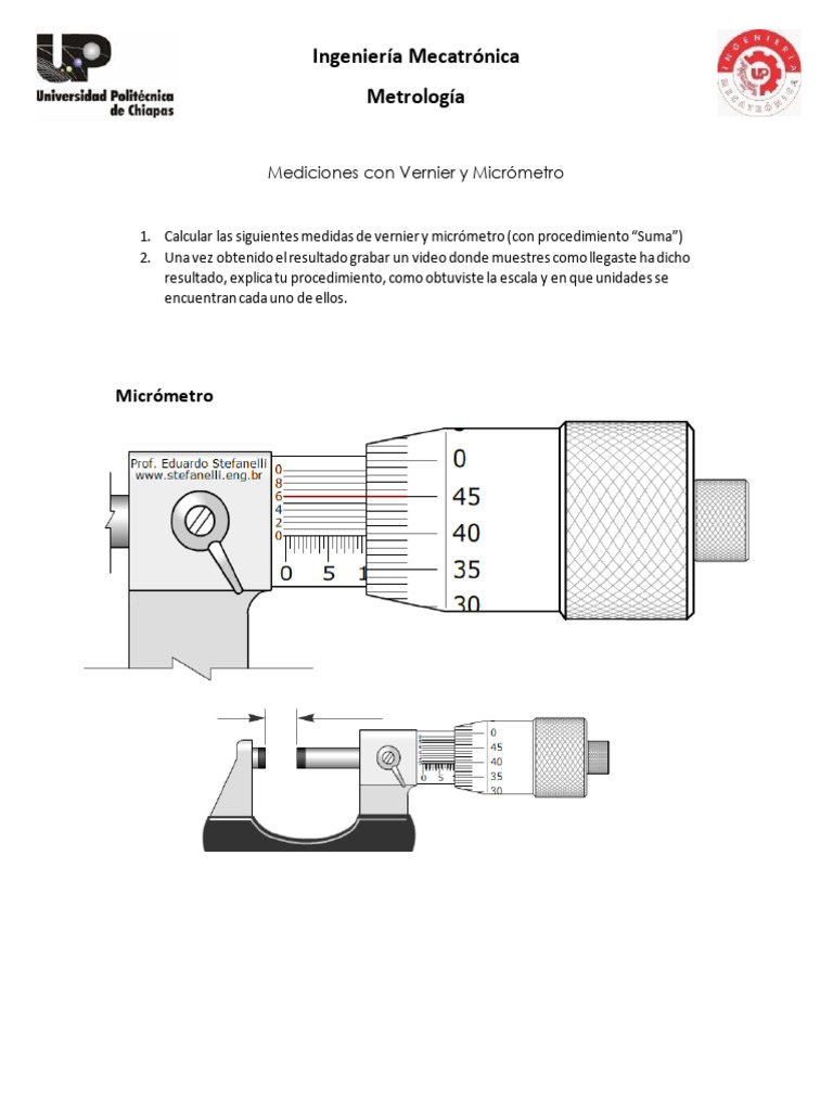 Mediciones Con Vernier y Micrómetro | PDF