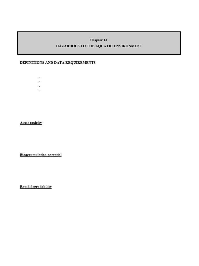 Aquatic Toxicity Classification Criteria | PDF | Toxicity | Biodegradation
