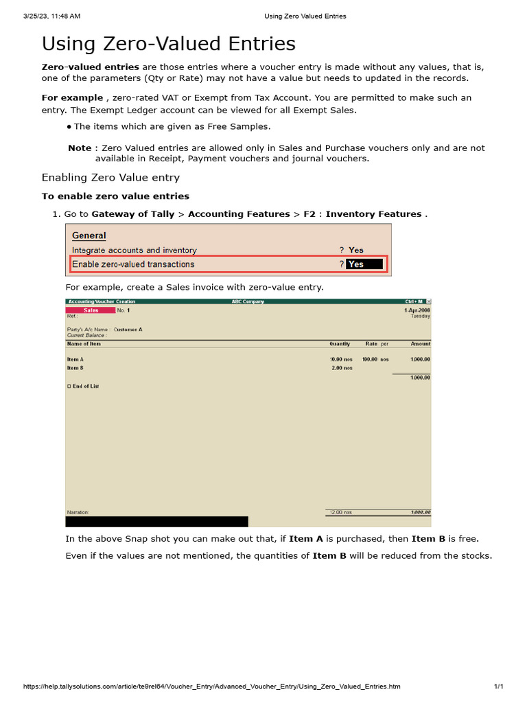 Using Zero Valued Entries | PDF
