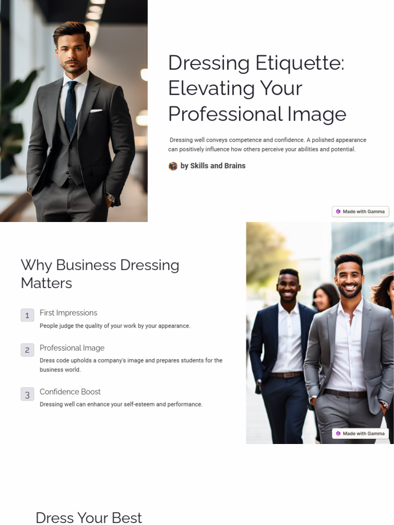 Professional Dressing Etiquette Guide | PDF | Clothing | Dress