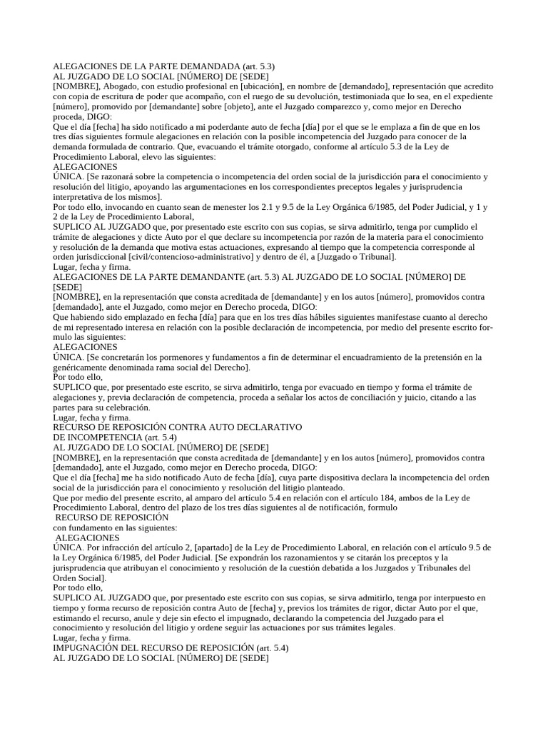 4-Competencia LPL | PDF | Demanda judicial | Caso de ley