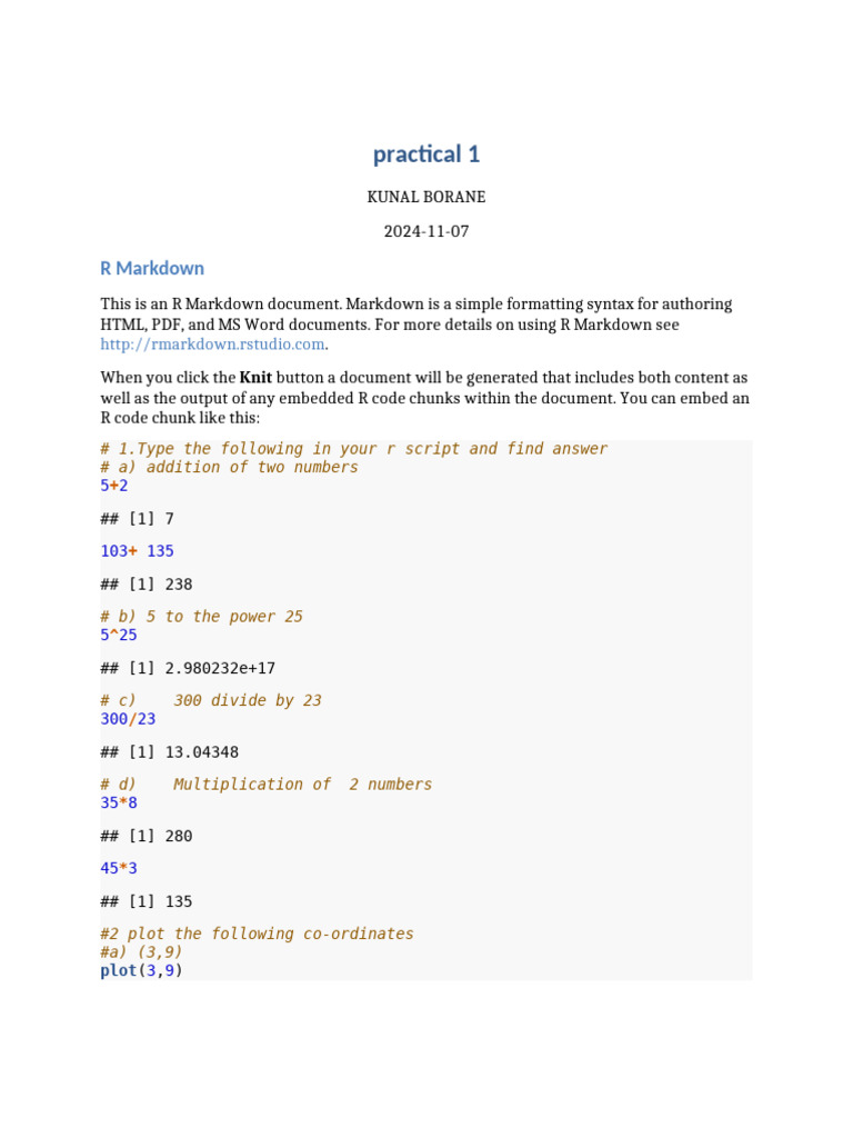 Practical 1 Kunal | PDF