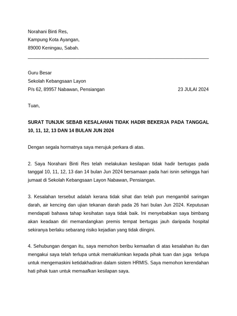 Contoh Surat Rasmi Formal Bahasa Melayu | PDF