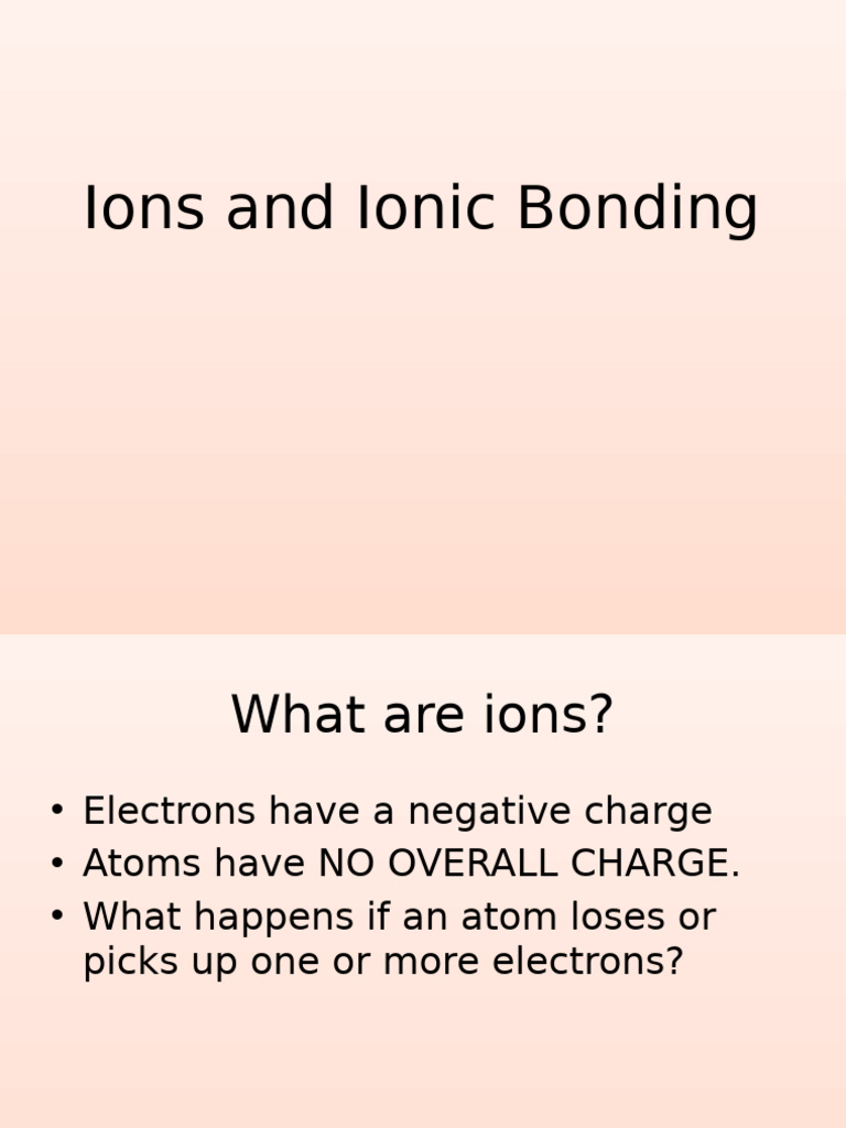 Revision Ions & Ionic Bonding | PDF