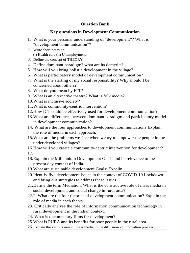 Question Bank For DC 2022 | PDF | Communication