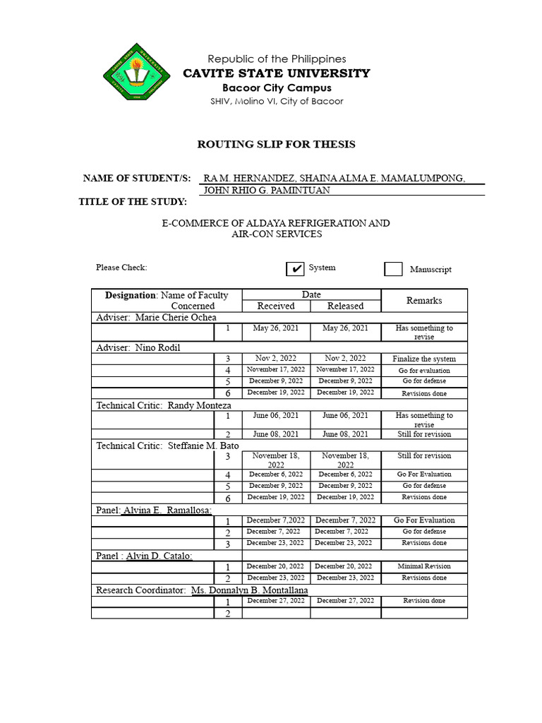 Routing Slip System Pdf Document