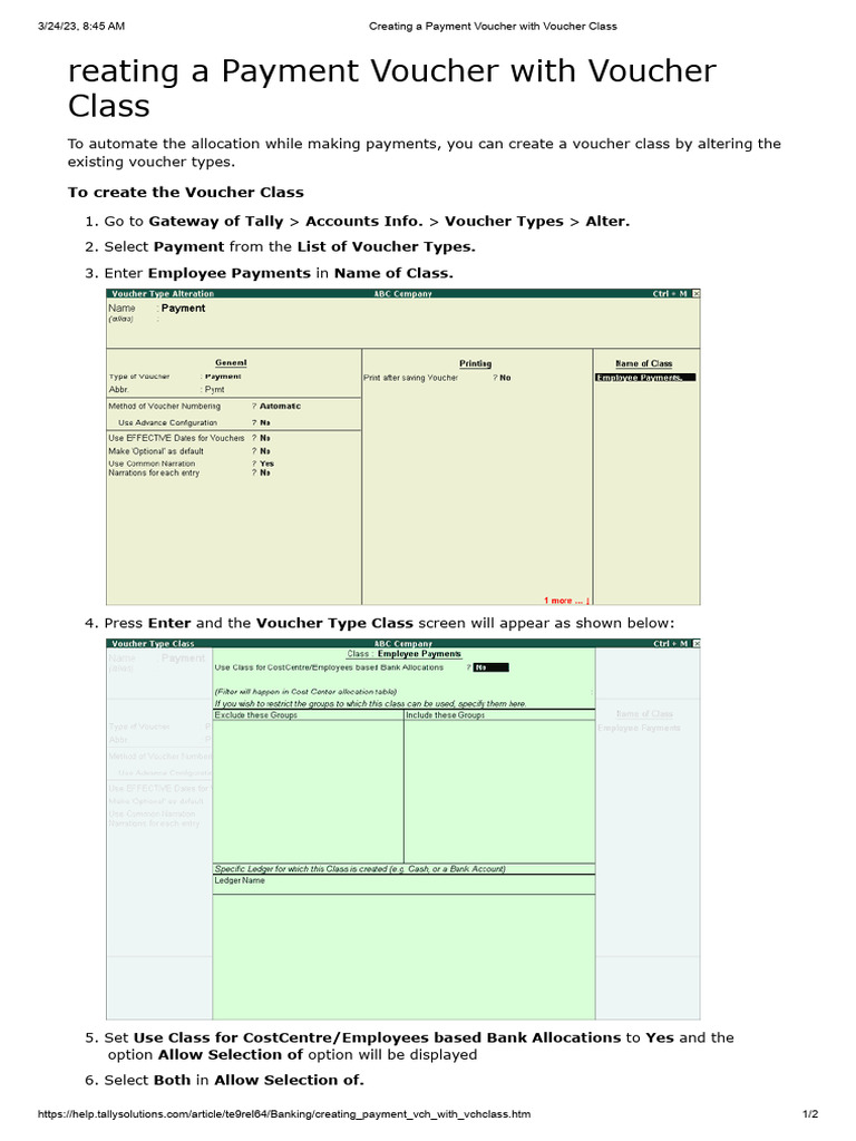 Creating A Payment Voucher With Voucher Class | PDF