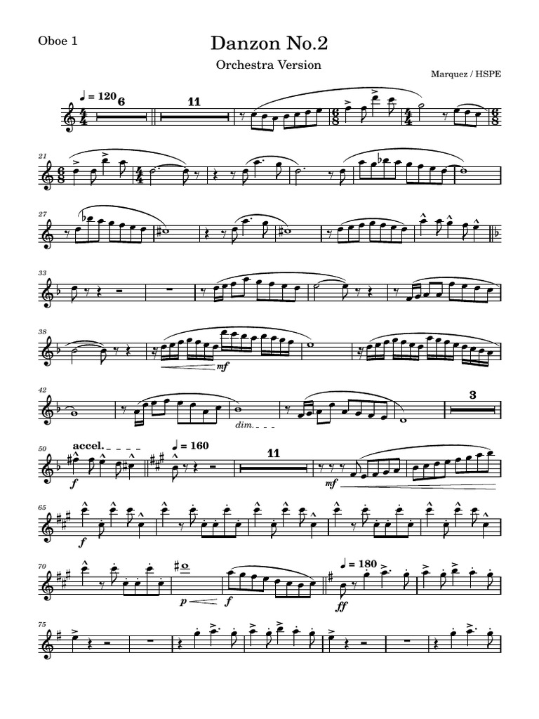 Danzon No2 - Oboe - 1 | PDF