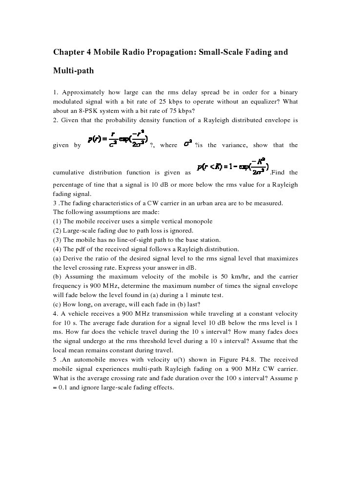 Chapter 4 Mobile Radio Propagation Pdf Electronics Telecommunications Engineering