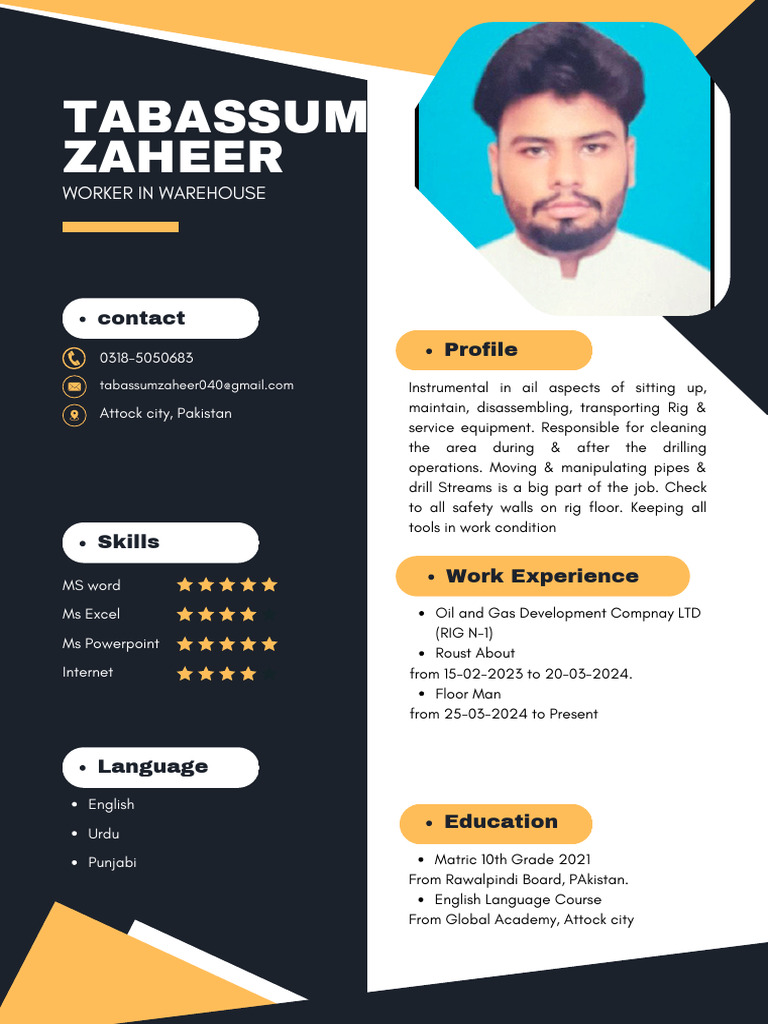 Orange Black and White Corporate Graphic Designer Resume A4 | PDF