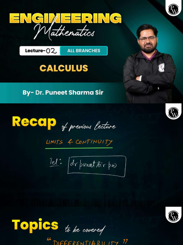 Lec 2 Continuity & Differentiability | PDF