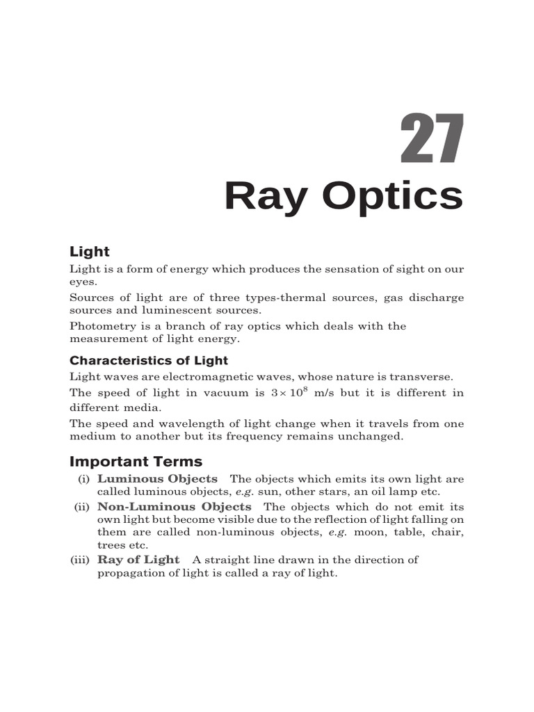 Arihant Physics Handbook 2 | PDF | Eye | Light
