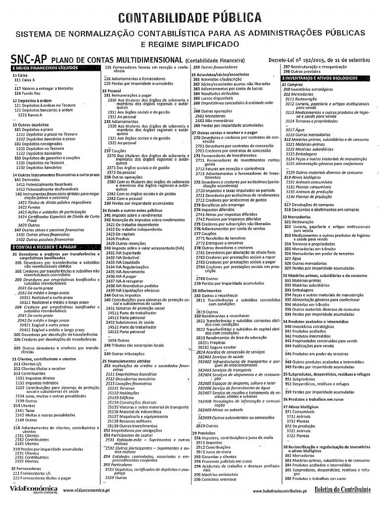 Plano de Conta SNC - AP | PDF