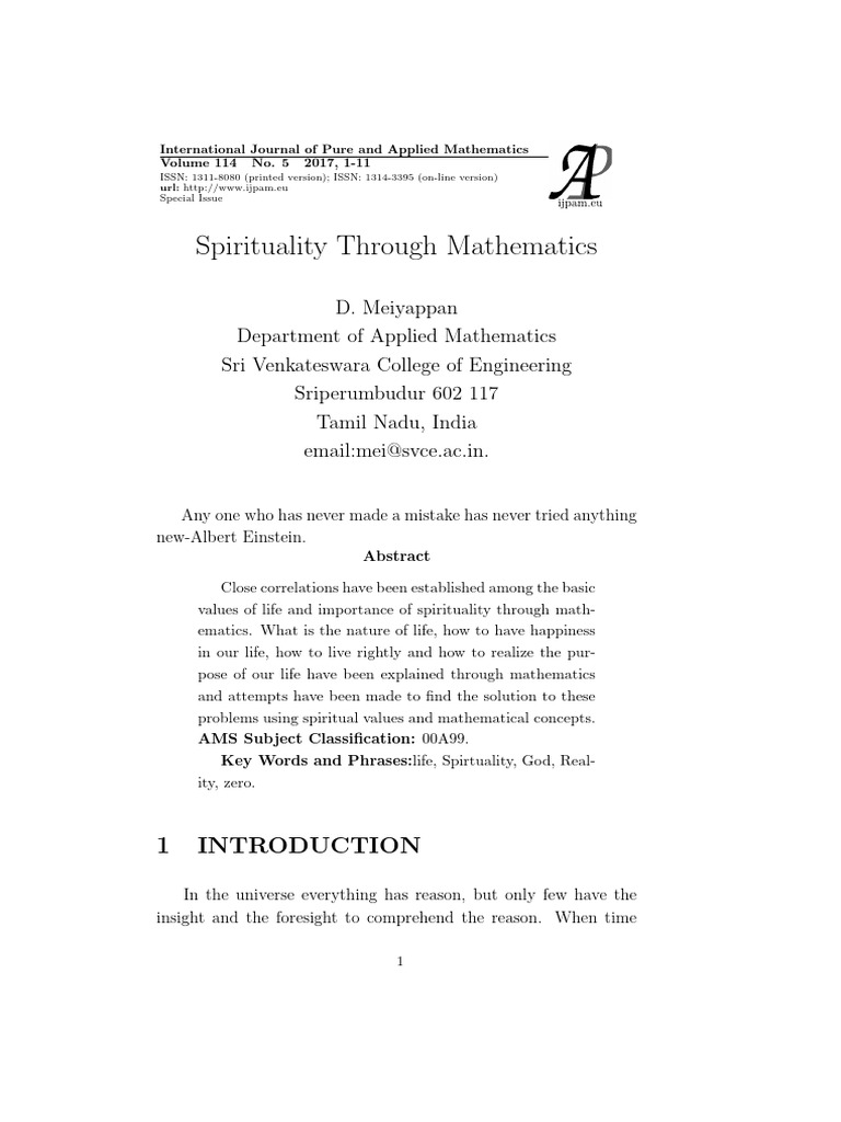 Spirituality Through Mathematics | PDF | Infinity | Integral