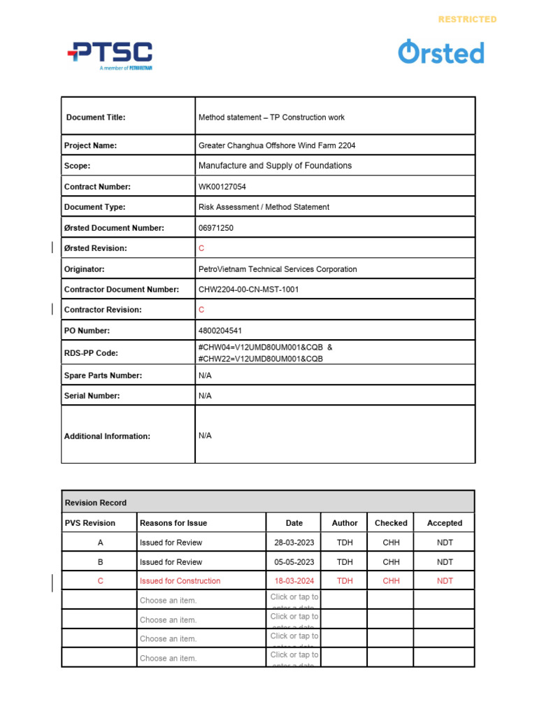 TP Fabrication Method Statement | PDF | Nondestructive Testing | Welding