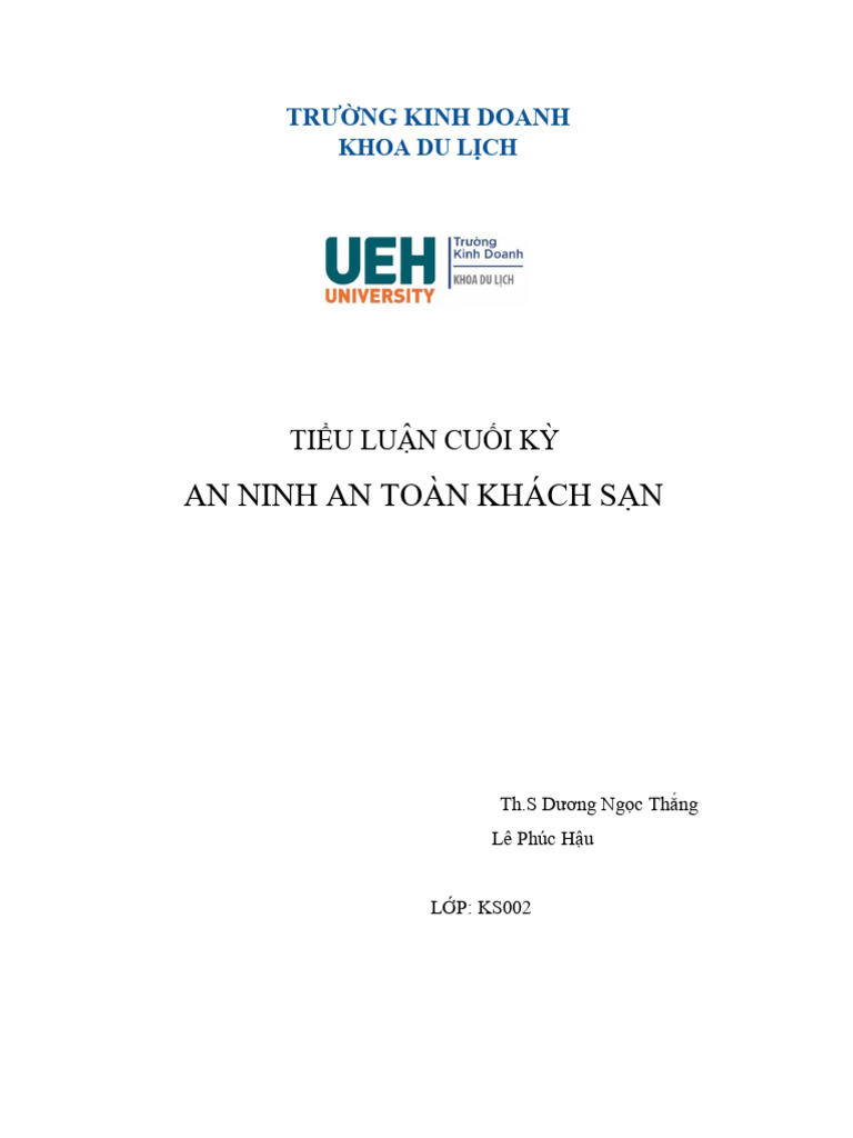 Hau-Le-Phuc-Tieu Luan ANATKS | PDF