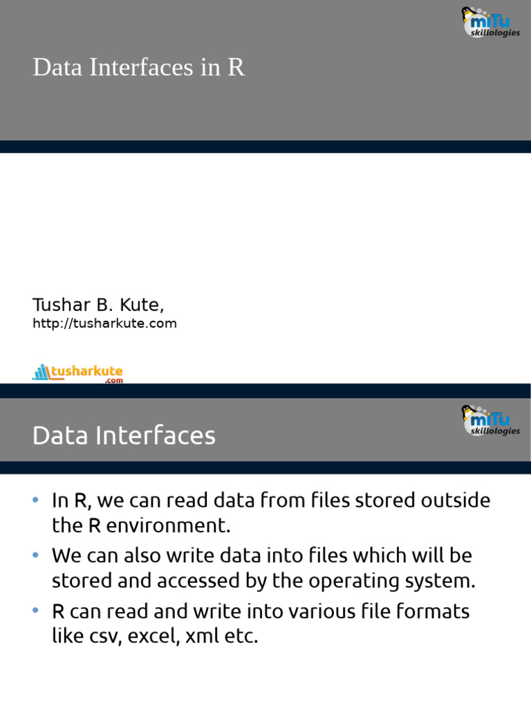 04 Data Interfaces in R | PDF | Microsoft Excel | Comma Separated Values