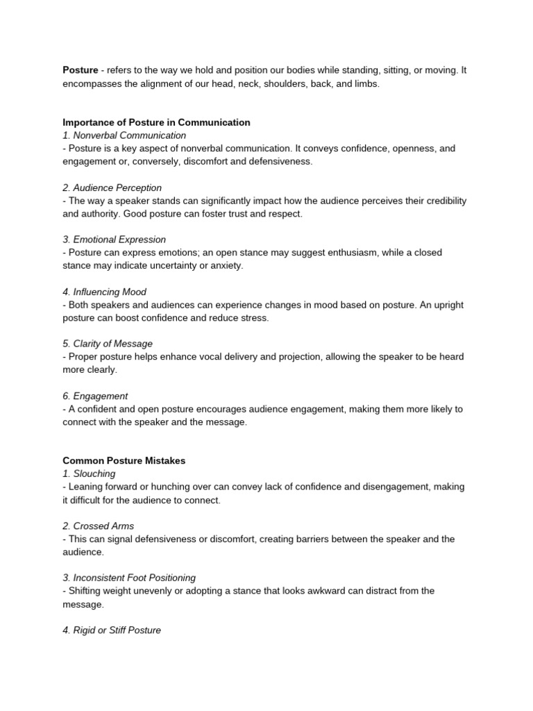 Posture Purposive Communication | PDF