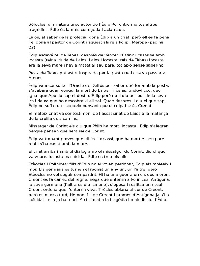 Èdip Rei Apunts | PDF