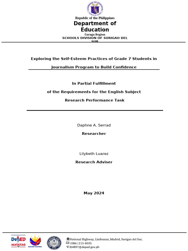 Math Research | PDF | Self Esteem | Survey Methodology