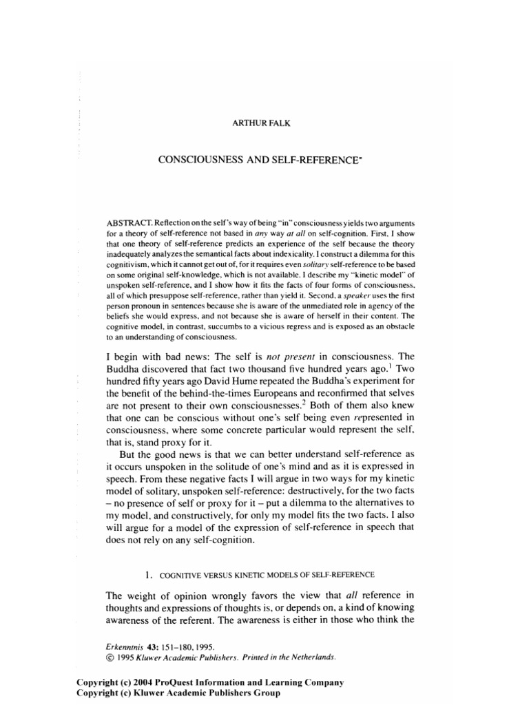 Consciousness and Self-Reference Insights | PDF