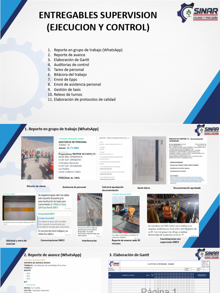 Entregables Ejecucion Supervision SINAR | PDF