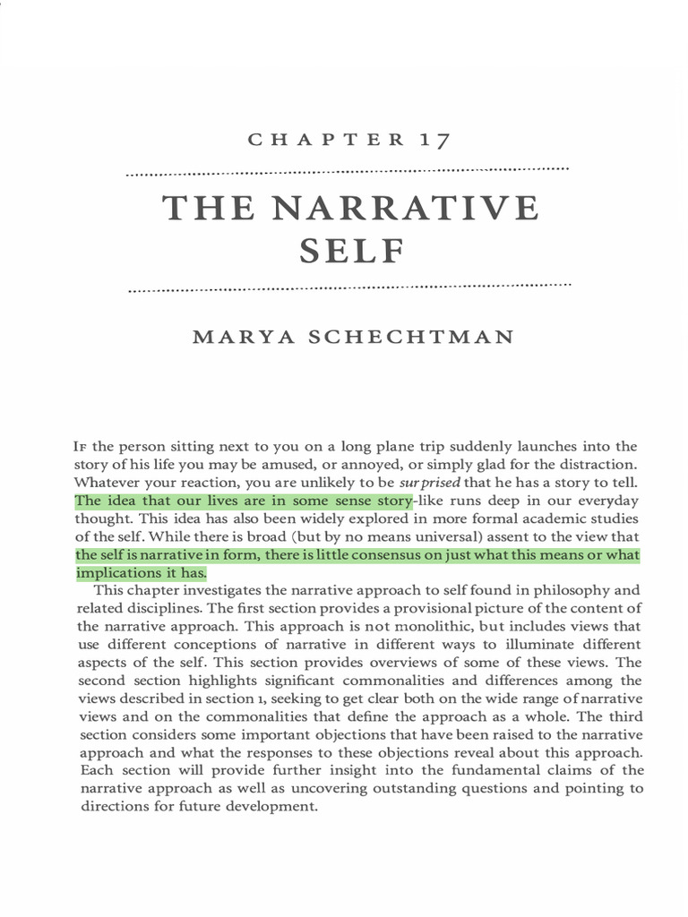 Narrative View of The Self | PDF