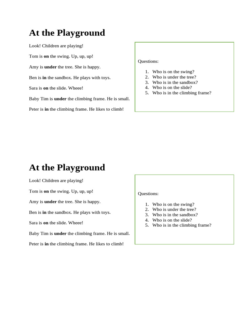 At The Playground | PDF