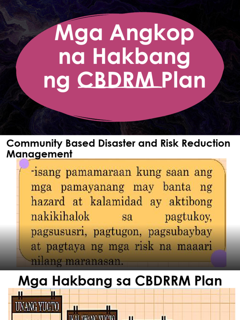Mga Angkop Na Hakbang NG CBDRM Plan | PDF