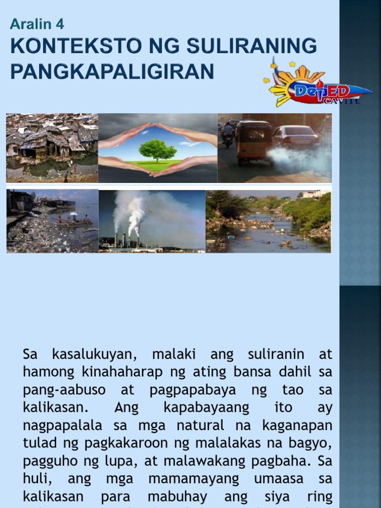 Aralin 4 Konteksto NG Suliraning Pangkapaligiran | PDF