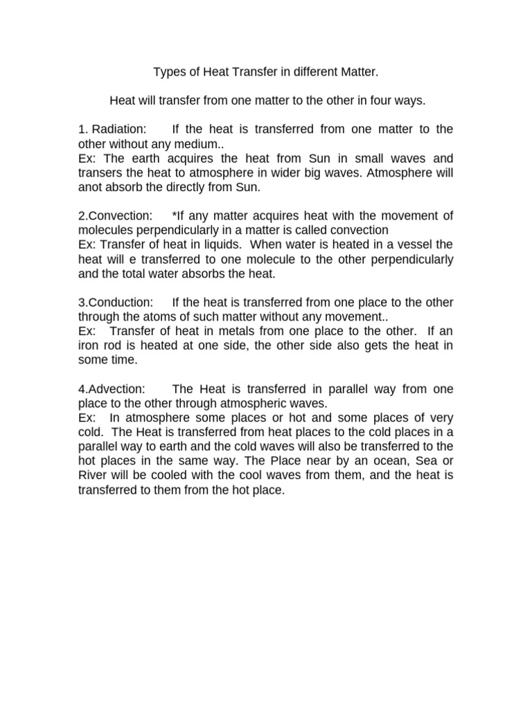 Types of Heat Transfer Methods | PDF