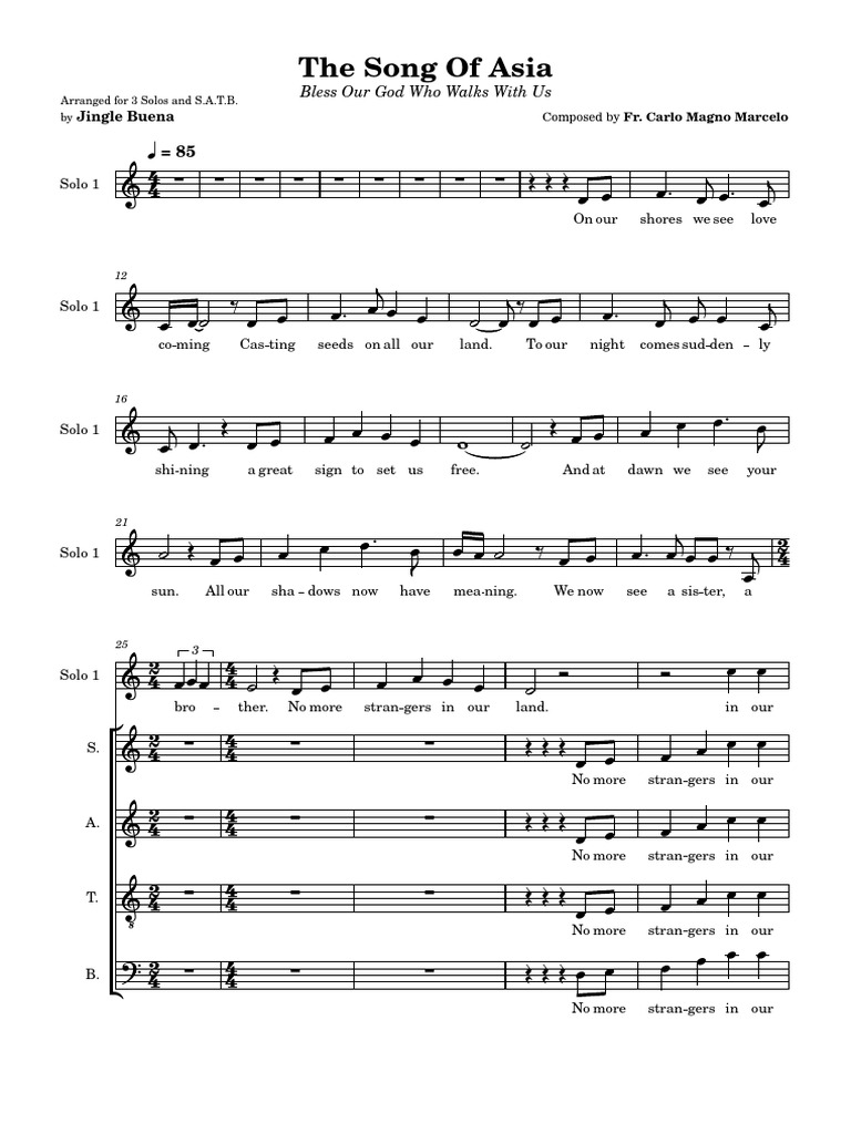 The Song of Asia Vocal Score | PDF
