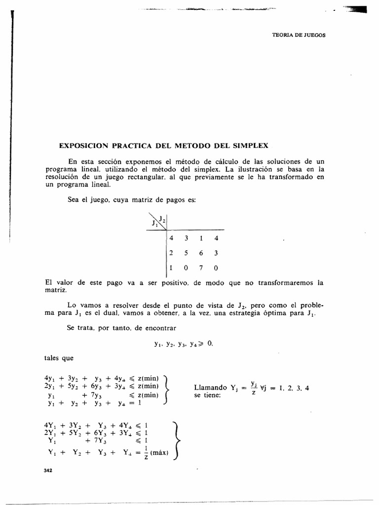 Exposición Práctica Del Método Del Simplex | PDF | Programación lineal | Álgebra