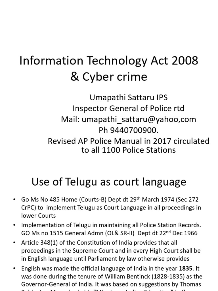 Information Technology Act & Cyber Crime | PDF | Computer Security ...